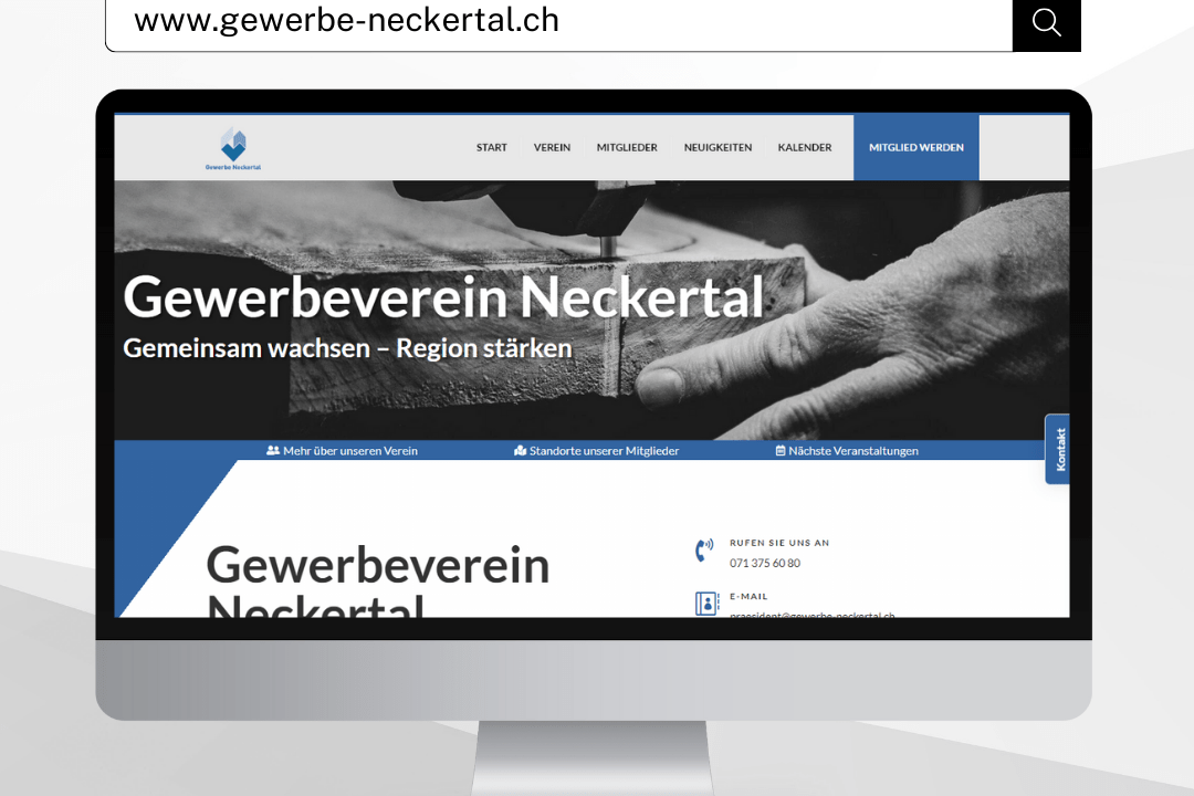 Website Gewerbeverein Neckertal - Netframe Studios